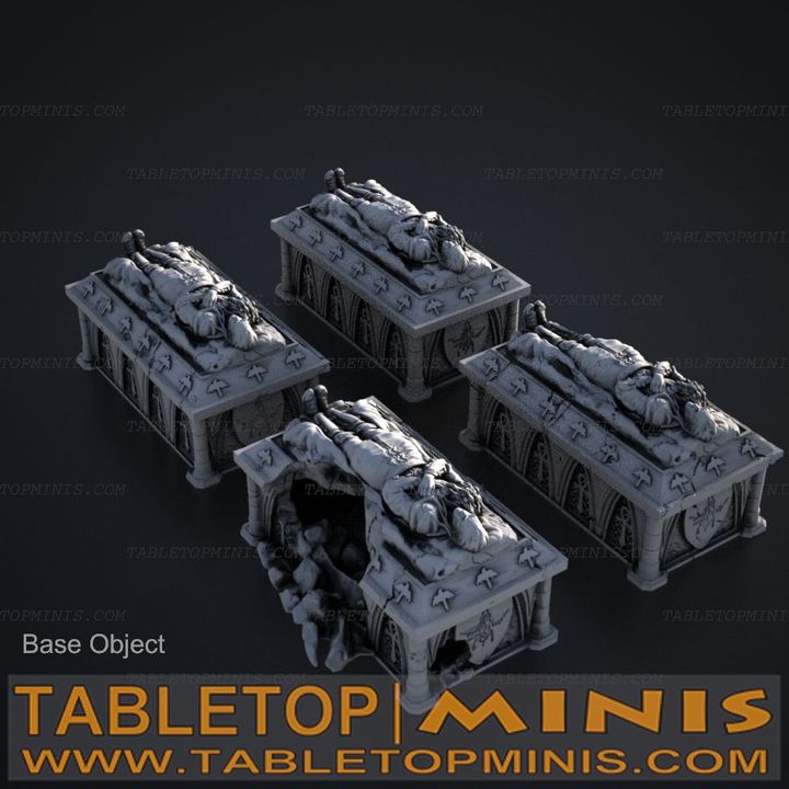 3D Printable Vampire Stone Sarcophagus by TableTopMinis
