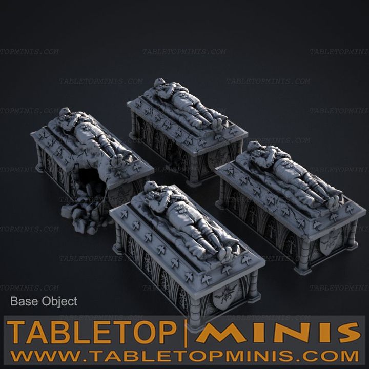 3D Printable Vampire Stone Sarcophagus by TableTopMinis