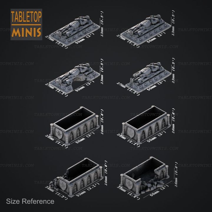 3D Printable Vampire Stone Sarcophagus by TableTopMinis