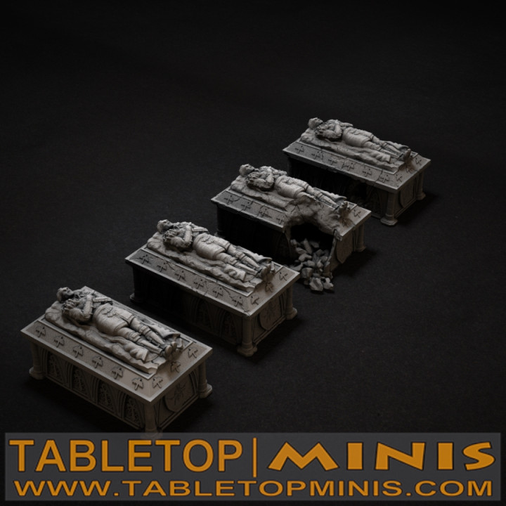 3D Printable Vampire Stone Sarcophagus by TableTopMinis