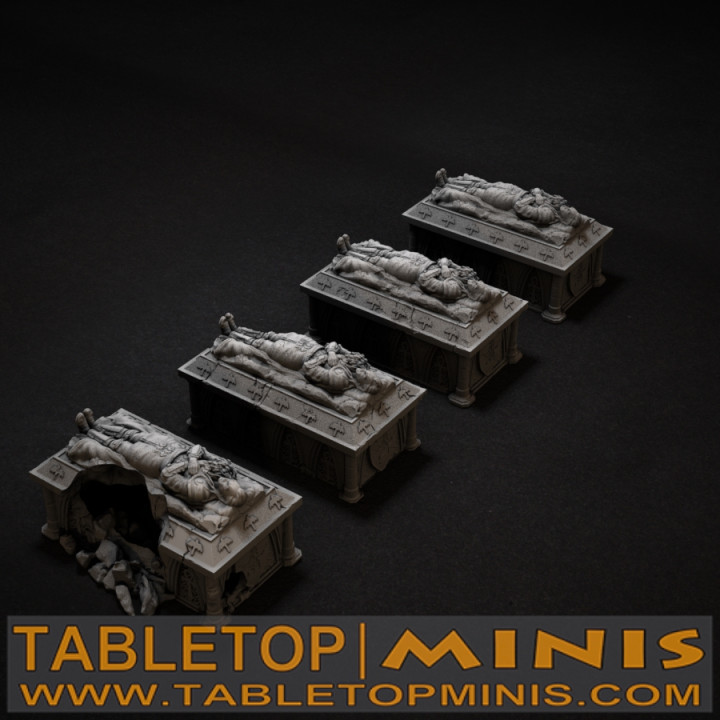 3D Printable Vampire Stone Sarcophagus by TableTopMinis