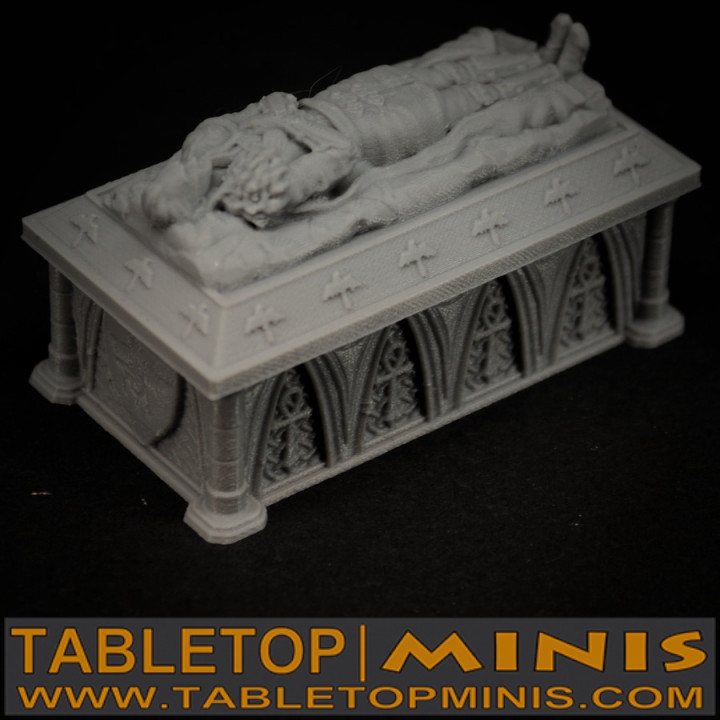 3D Printable Vampire Stone Sarcophagus by TableTopMinis