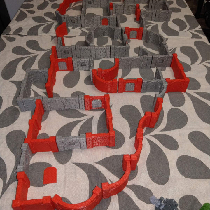3D Printable Dungeon stone wall set - Support less by Behold'ur Craft