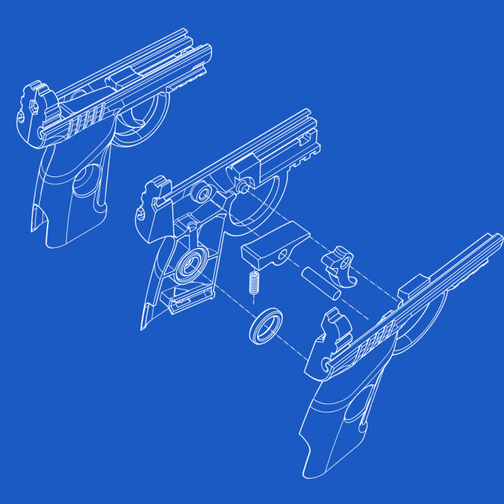 3D Printable Toy Pistol by Frank Cheung