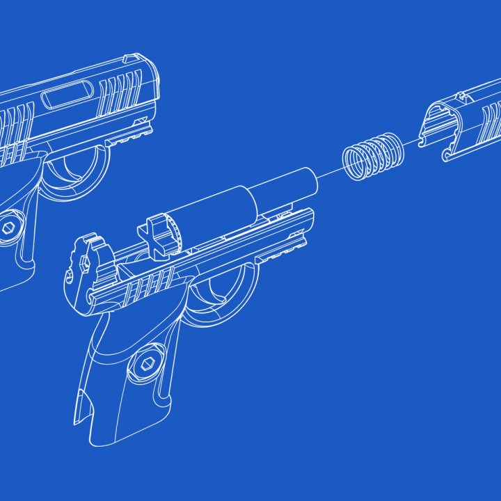 3D Printable Toy Pistol by Frank Cheung