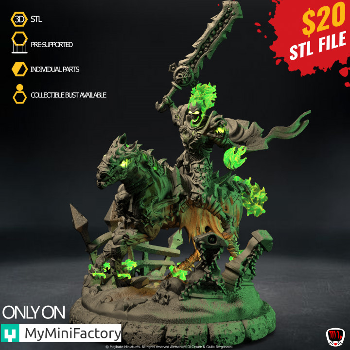 3D Printable Undead Knight - Halloween Horseman (PRE-SUPPORTED) by ...