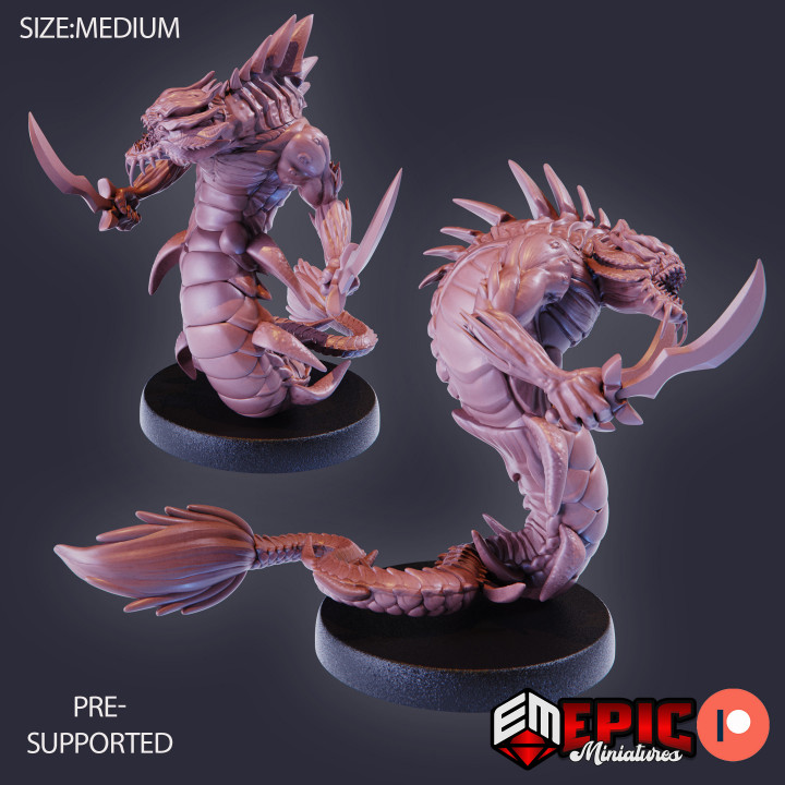 3D Printable Ocean Naga Set / Underwater Encounter / Sea & Water ...
