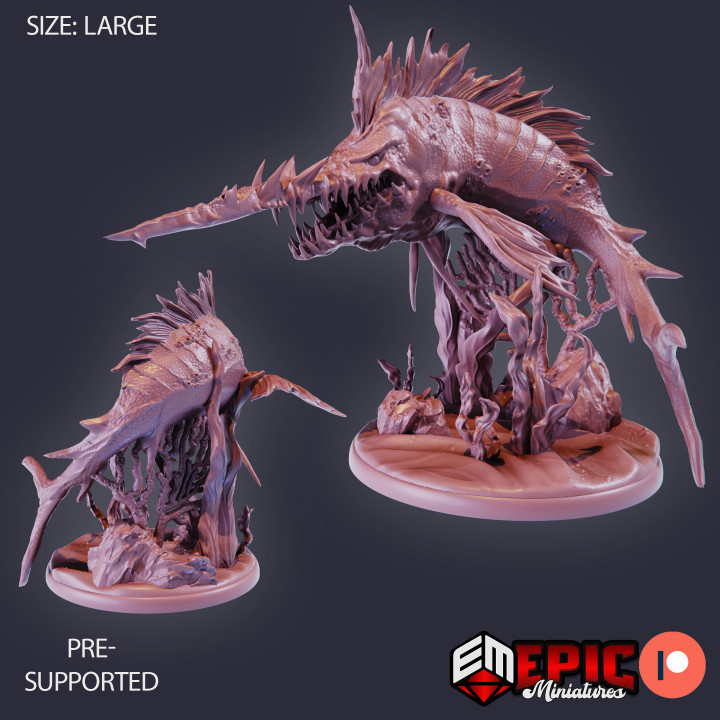 3D Printable Sword Fish Angry / Ocean & Sea Creature / Water Encounter ...