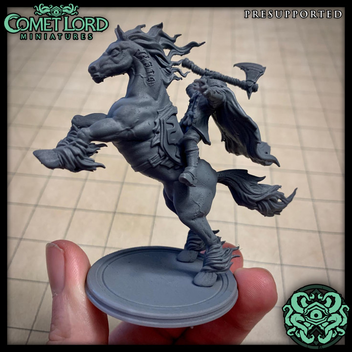 3D Printable Headless Horseman with Nightmare by Comet Lord Miniatures