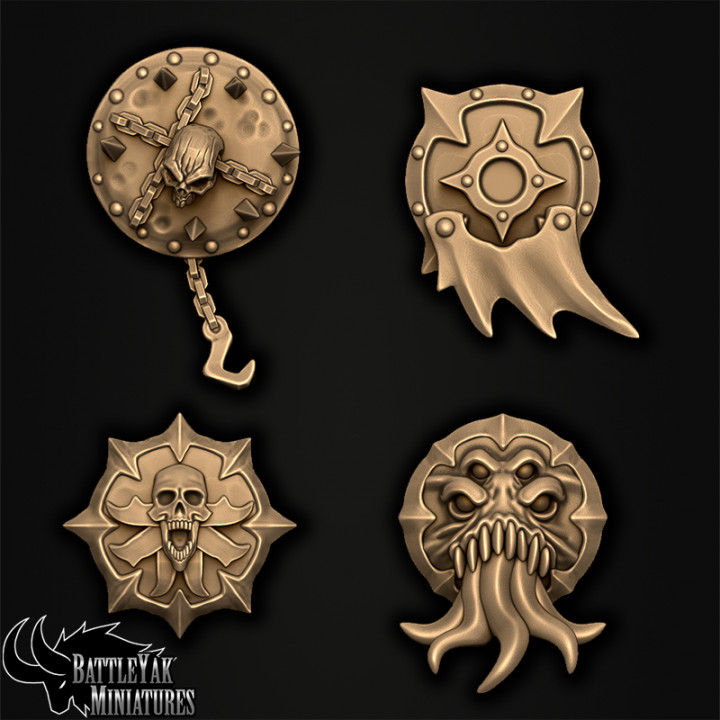 3D Printable Dreyurg Marauder Banner-Bearer by Battle Yak Miniatures