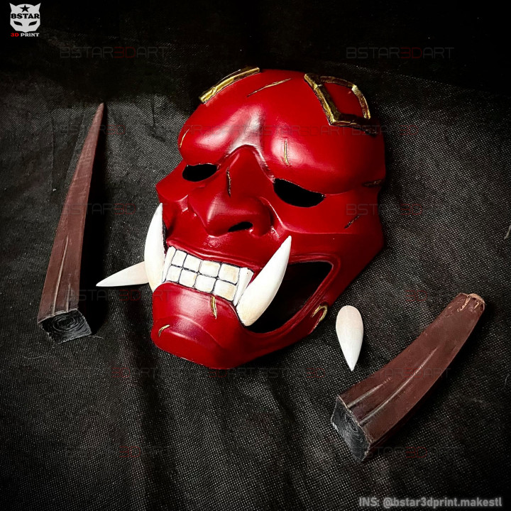 3D Printable Oni Devil Mask - High Quality Details - Halloween Cosplay ...