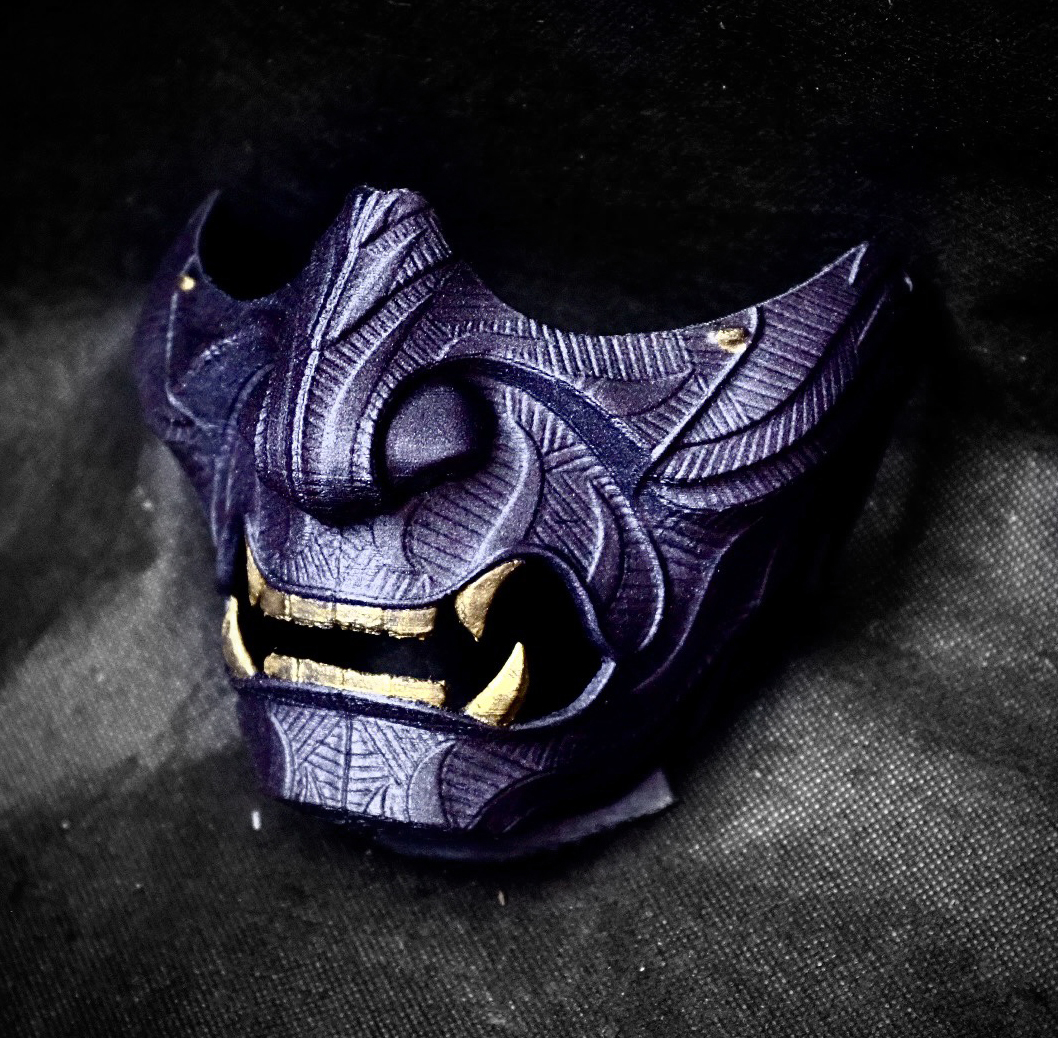3D Printable Japanese Mask - Hannya Ghost Mask Patterned - High Quality ...