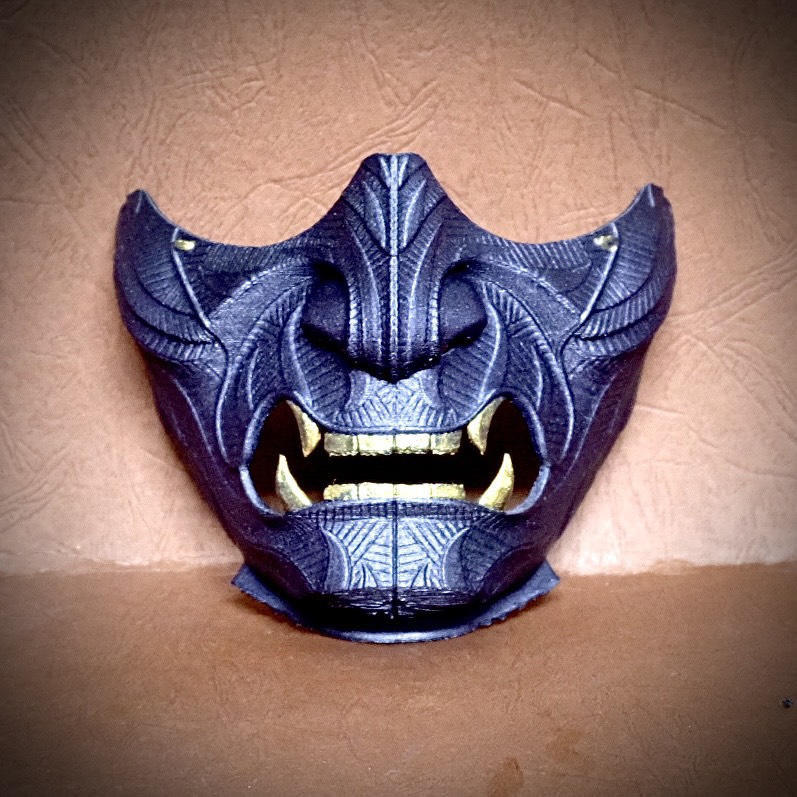 3D Printable Japanese Mask - Hannya Ghost Mask Patterned - High Quality ...