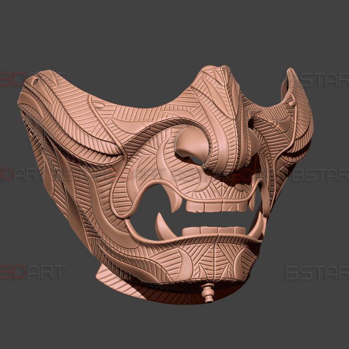 3D Printable Japanese Mask - Hannya Ghost Mask Patterned - High Quality ...