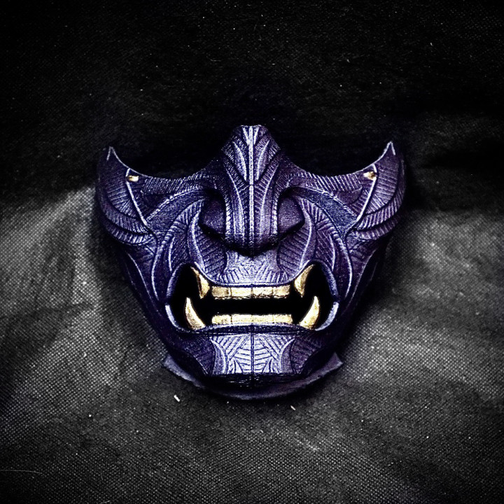 3D Printable Japanese Mask - Hannya Ghost Mask Patterned - High Quality ...