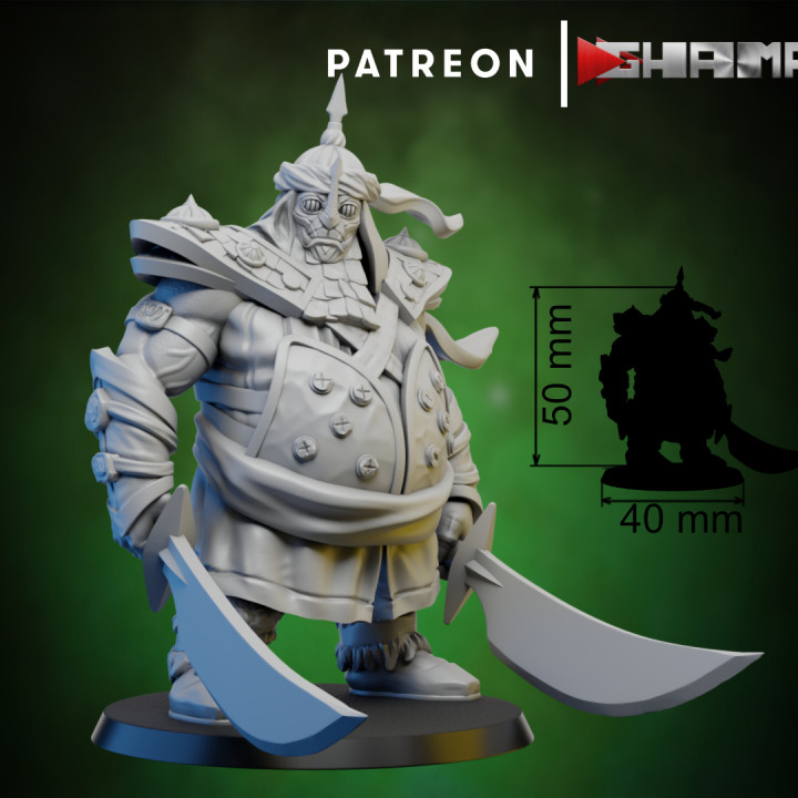 3D Printable Ogre leader persian glutton support ready by Ghamak