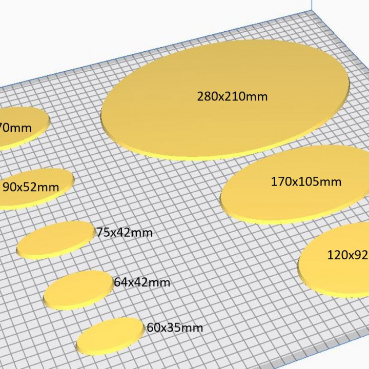 3D Printable Miniature Wargaming Bases (hollow) by FirstyB