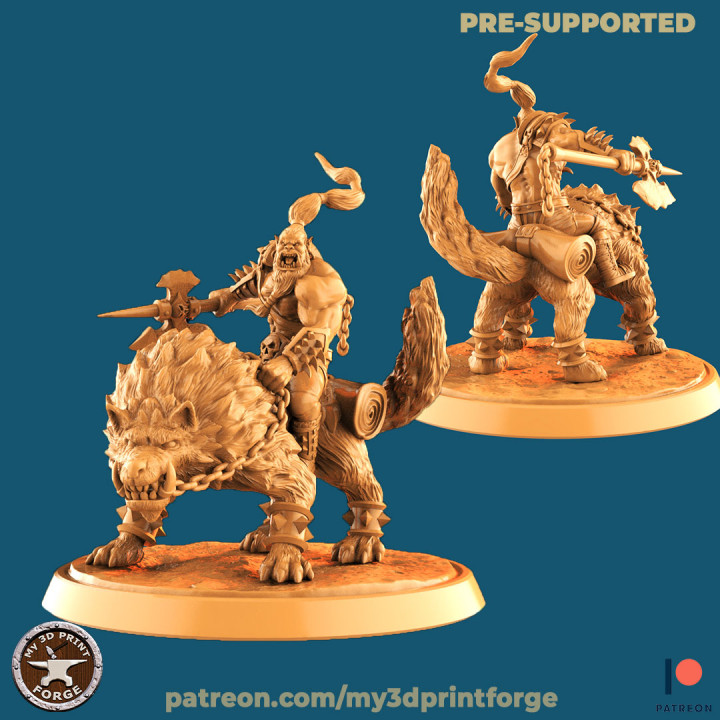 3D Printable Orc Wolf Rider by My3DPrintForge