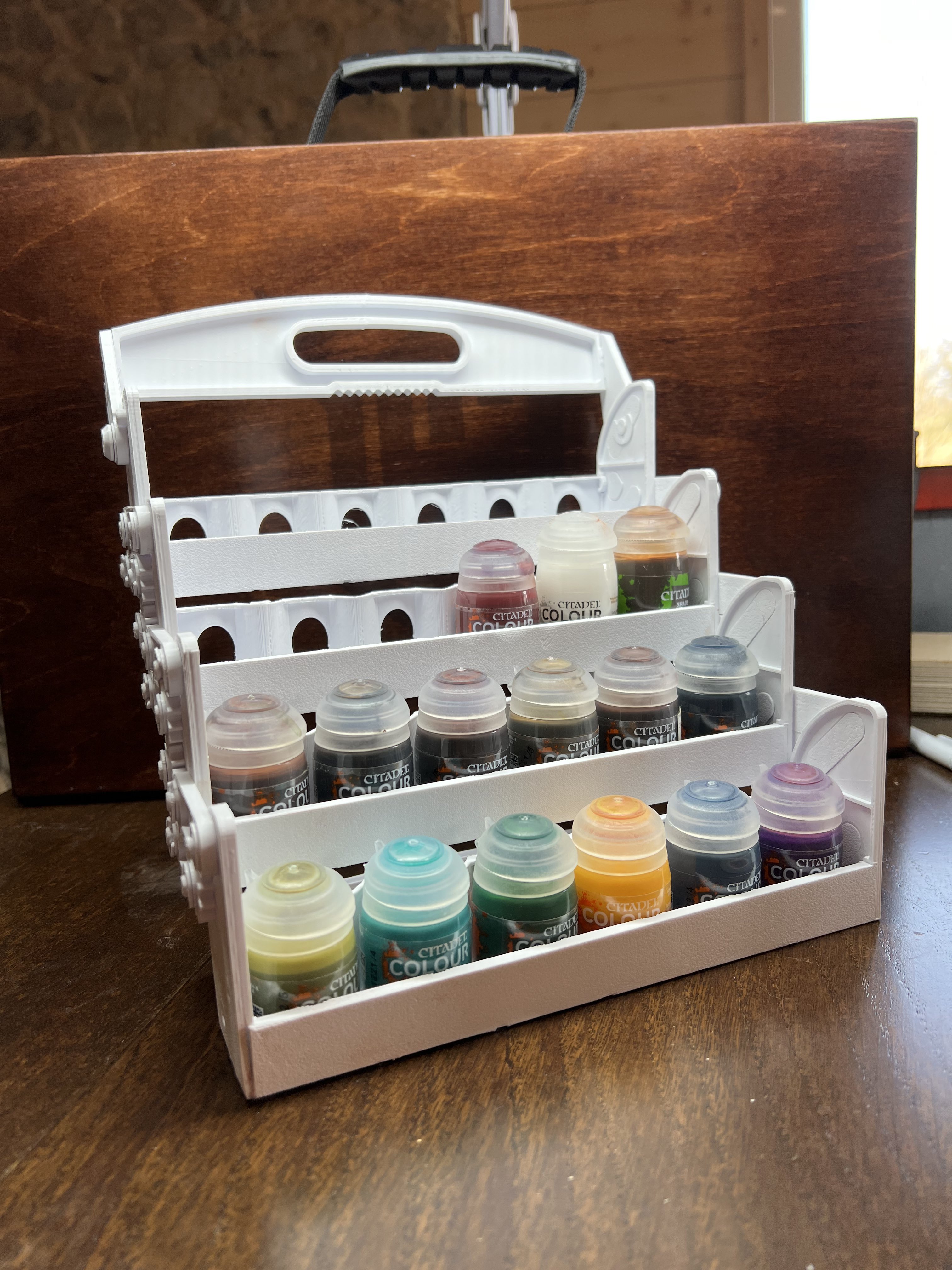 3D Printable Scissor Paint Rack - Citadel by fhuable