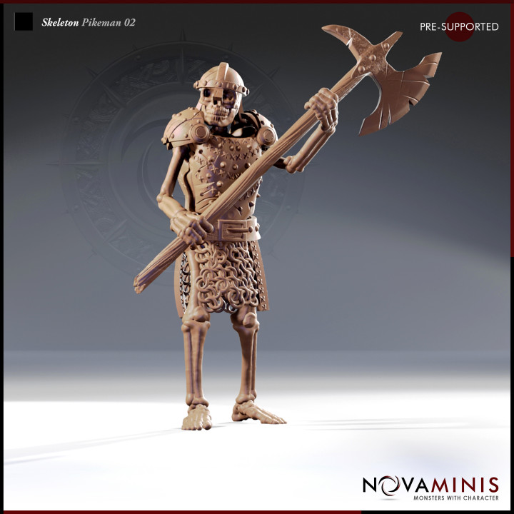 3D Printable Skeleton Pikeman 02 by NOVAMINIS