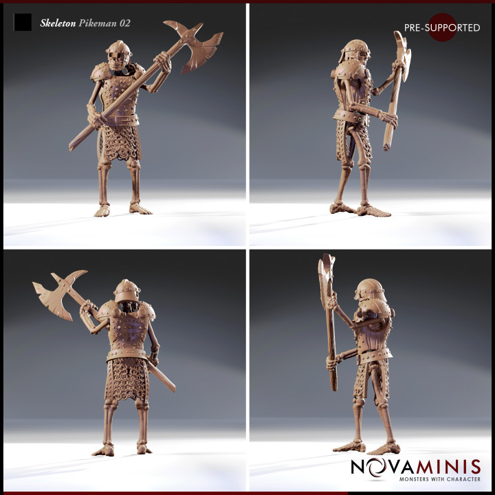 3D Printable Skeleton Pikeman 02 by NOVAMINIS