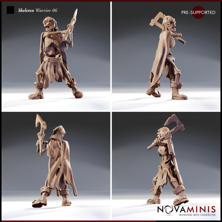 3D Printable Skeleton Warrior 06 by NovaMinis