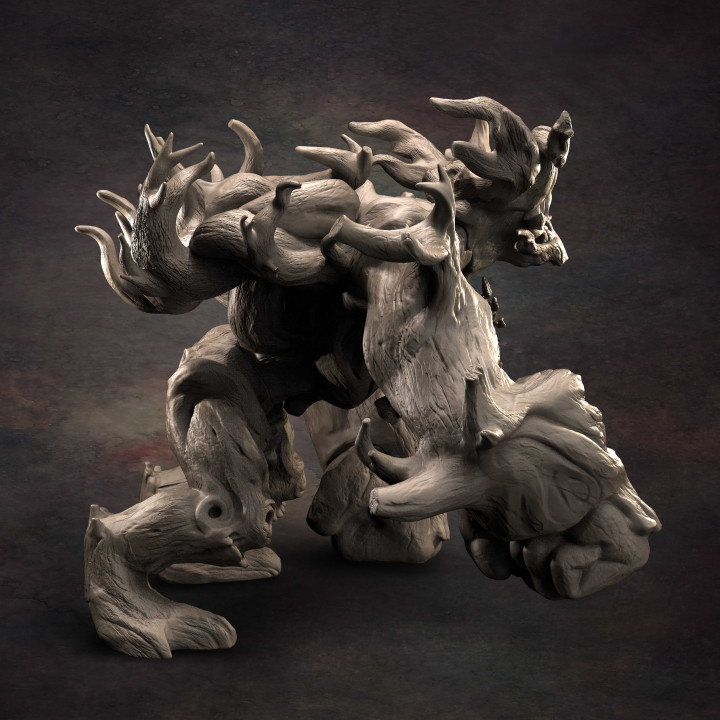 3D Printable Mighty Wood Golem & Druid by Red Clay Collectibles