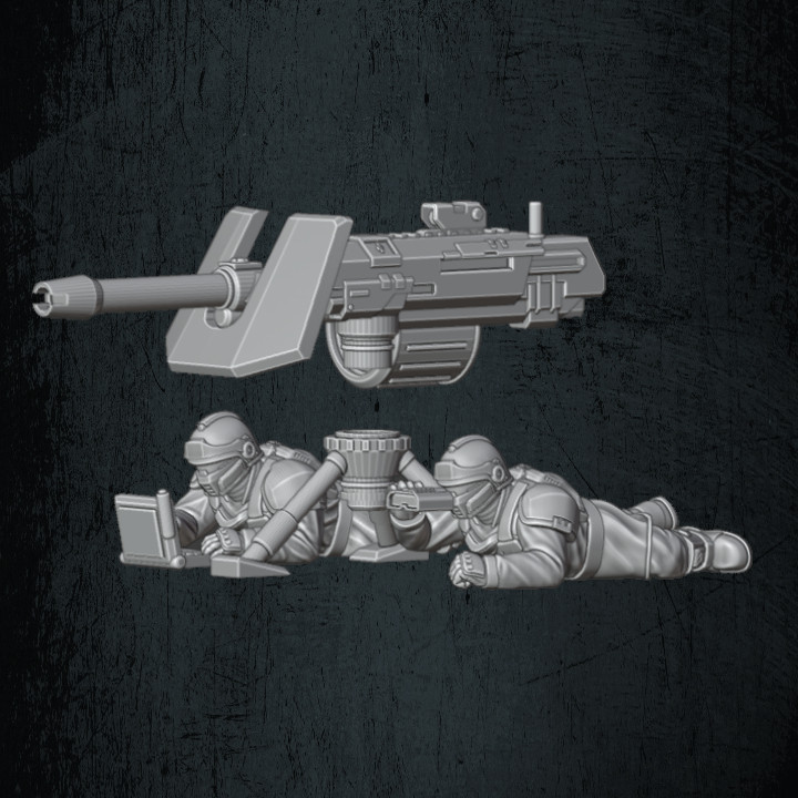 3D Printable Dragoon Automatic Cannon Team by Quartermaster3D