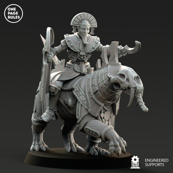 3D Printable Skeleton Beast Riders - Mummified Undead by One Page Rules