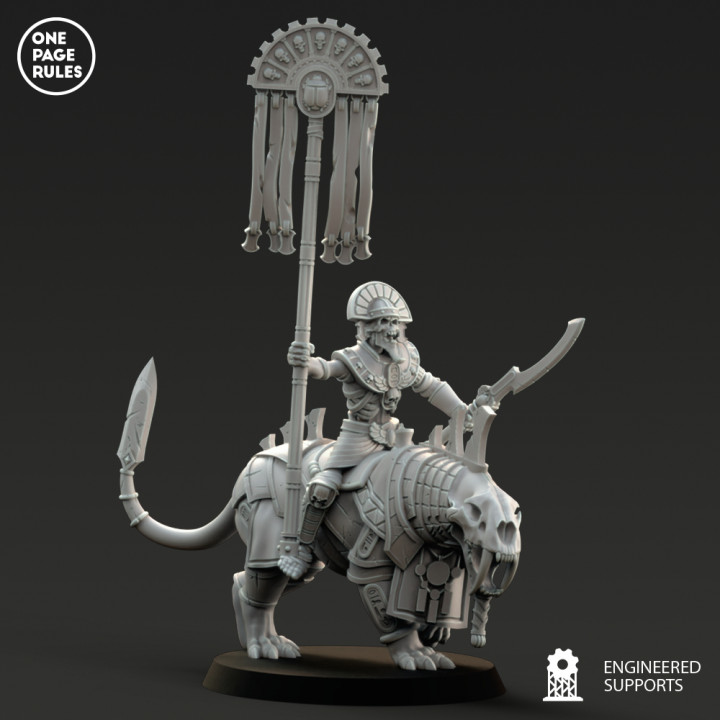 3D Printable Skeleton Beast Riders - Mummified Undead by One Page Rules