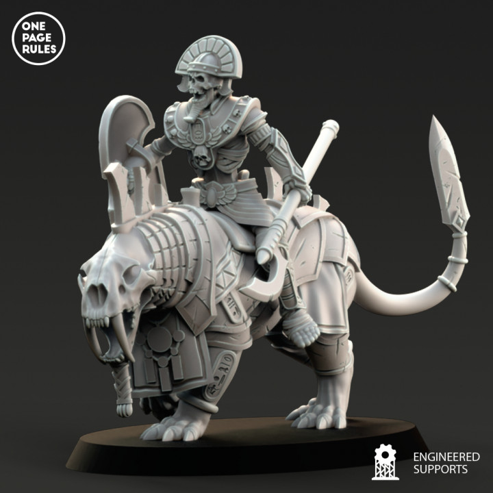 3D Printable Skeleton Beast Riders - Mummified Undead by One Page Rules