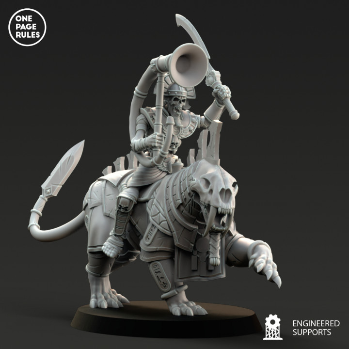 3D Printable Skeleton Beast Riders - Mummified Undead by One Page Rules