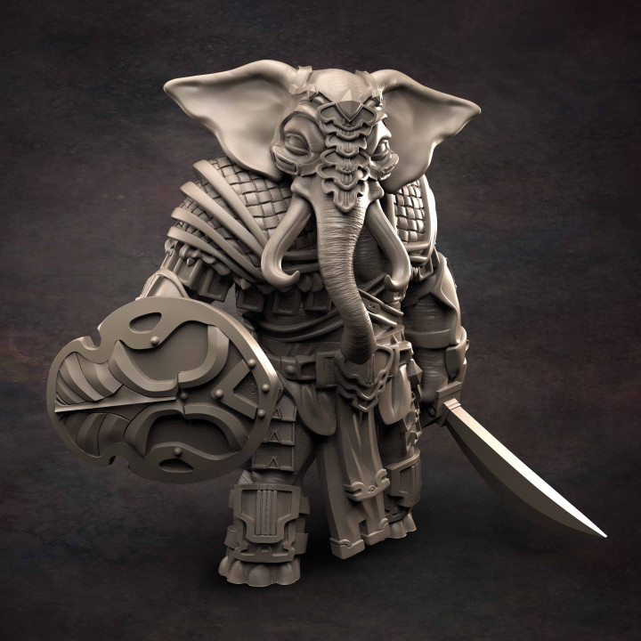 3D Printable Loxodon Fighter by Red Clay Collectibles 3D Printable Loxodon Fighter by Red Clay Collectibles