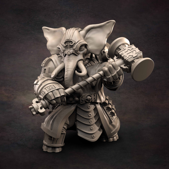 3D Printable Loxodon Cleric by Red Clay Collectibles