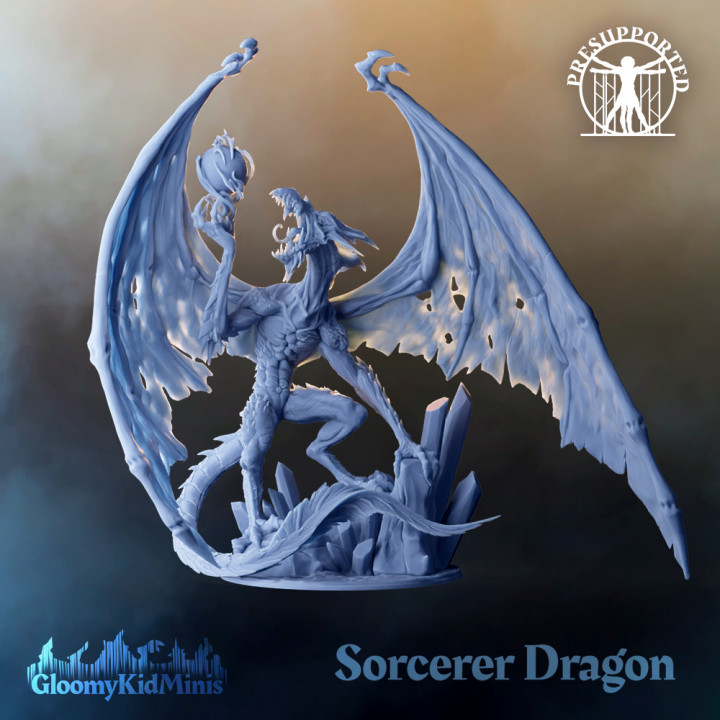 3D Printable Sorcerer Dragon (Dark Sun 11) by GloomyKidMinis
