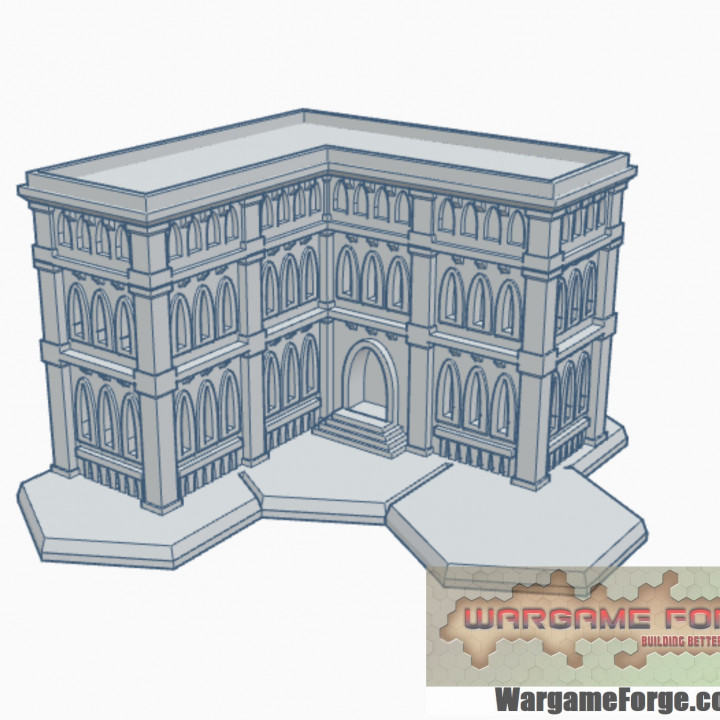 3D Printable Gothic Building 14 with Hex Base GHB014 by Wargame Forge