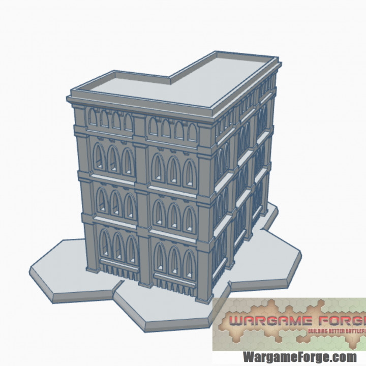 3D Printable Gothic Building 19 with Hex Base GHB019 by Wargame Forge