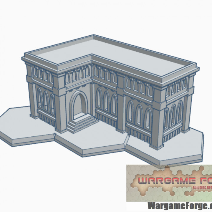 3D Printable Gothic Building 21 with Hex Base GHB021 by Wargame Forge