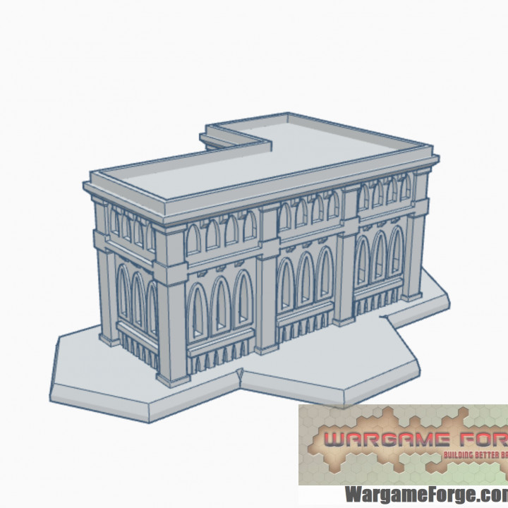 3D Printable Gothic Building 21 with Hex Base GHB021 by Wargame Forge