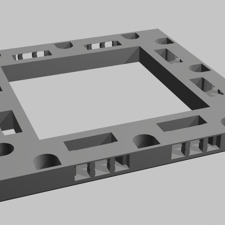 3D Printable Openforge Wall on Tile Bases and Risers by Devon Jones