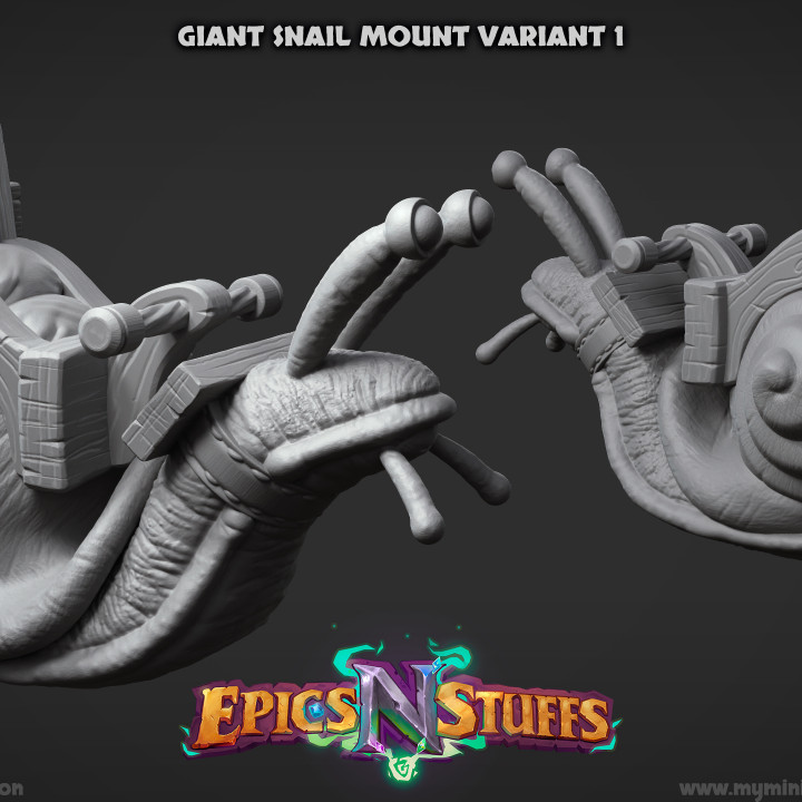 3D Printable Giant Snail Mount Variant 01 Miniature - Pre-Supported by ...