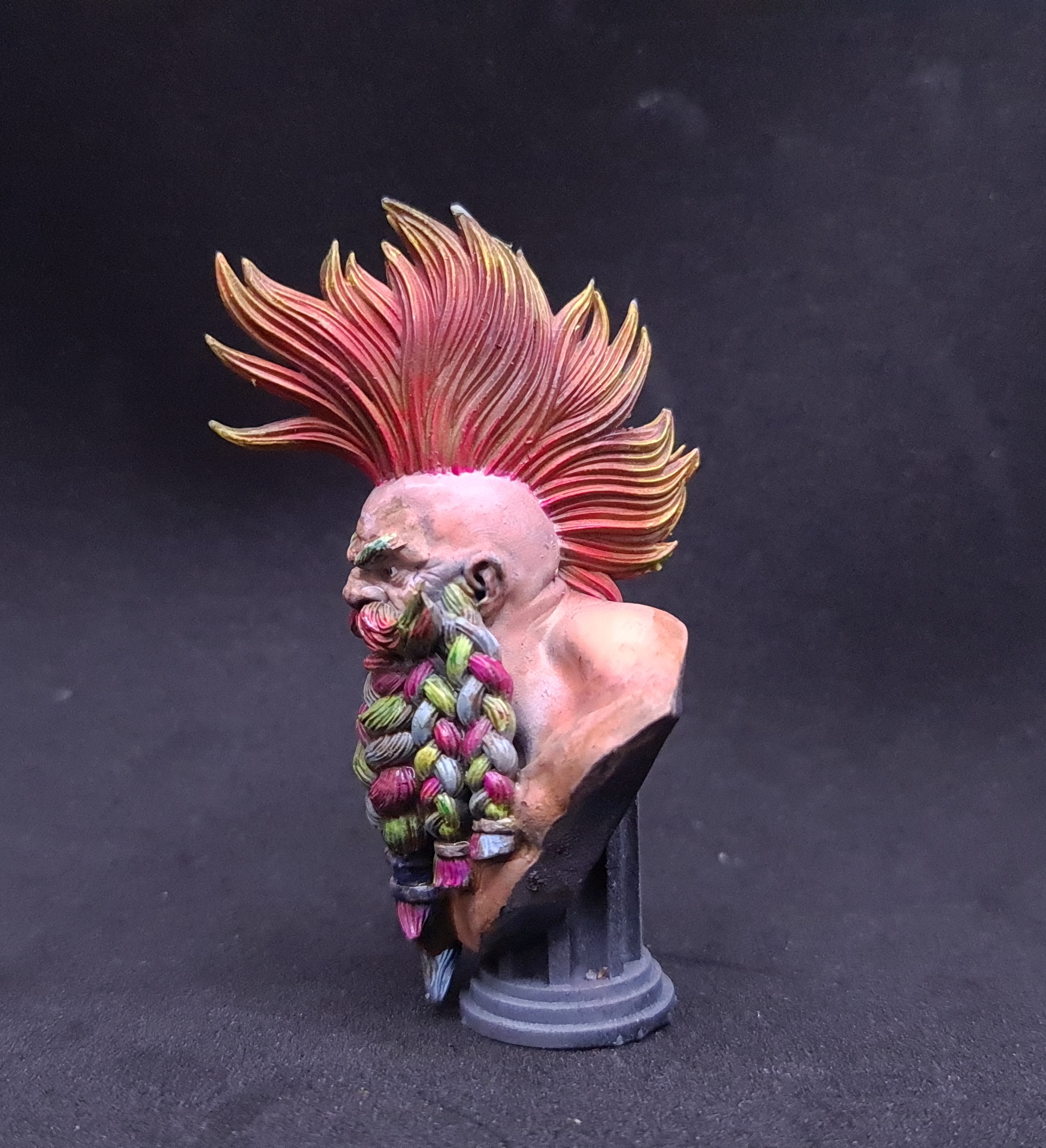 3D Printable Dwarf Mohawk Bust [Pre-Supported] by TytanTroll Miniatures
