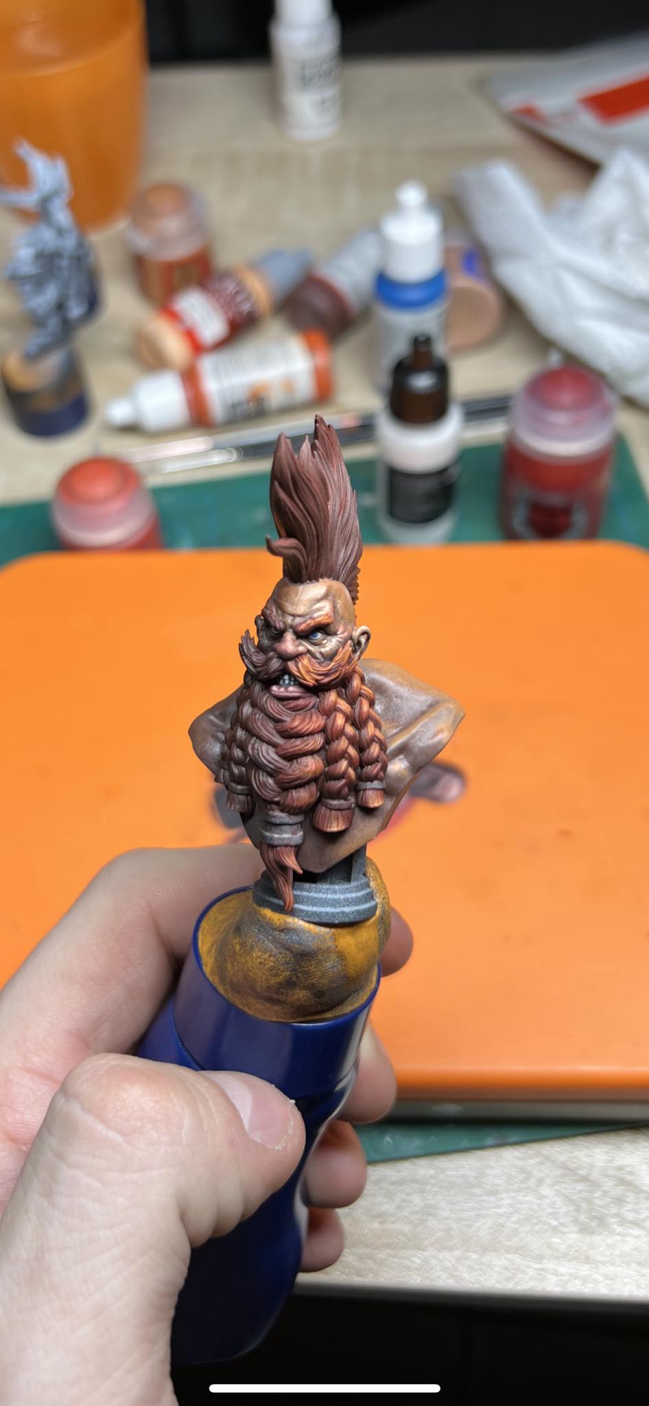 3D Printable Dwarf Mohawk Bust [Pre-Supported] by TytanTroll Miniatures