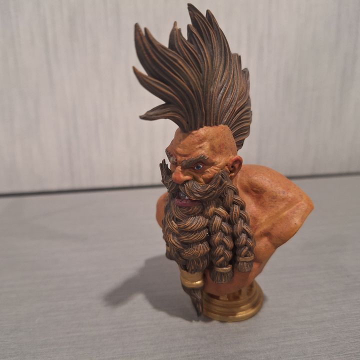 3D Print of Dwarf Mohawk Bust [Pre-Supported] by ghislaingamache