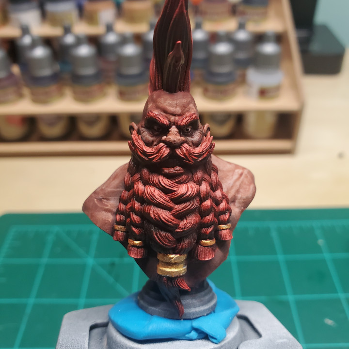 3D Print of Dwarf Mohawk Bust [Pre-Supported] by alexanderdouglass