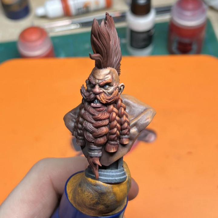3D Print of Dwarf Mohawk Bust [Pre-Supported] by corentindonneaux