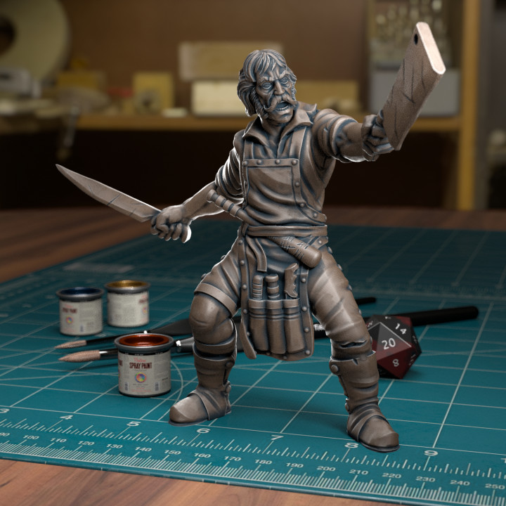 3D Printable Bill The Butcher [Pre-Supported] by TytanTroll Miniatures
