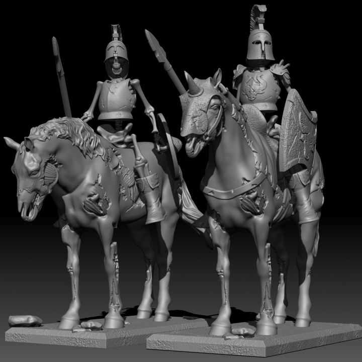 3D Printable Skeleton cavalry by PostMortemNihiliEst