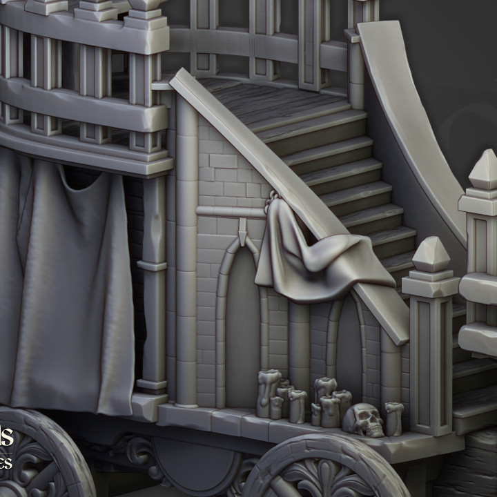 3D Printable Arcane Cannon on Chariot - Highlands Miniatures by ...