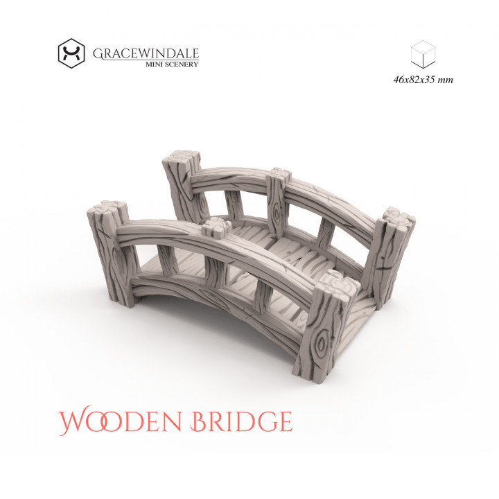 3D Printable Wooden Bridge by Gracewindale Mini Scenery